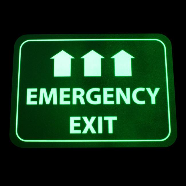 Glow-In-The-Dark Emergency Exit Floor Sign – 12.2″ x 17″ - Cobra ...